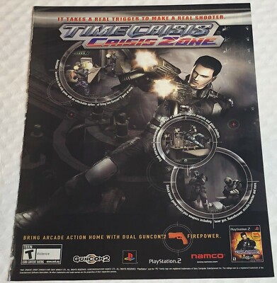 Time Crisis: Crisis Zone PS2 2004 Print Ad Official Authentic Promo Art ...