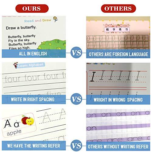 4 PCS Reusable Grooved Handwriting Workbooks for Kids, Preschool Magic ...