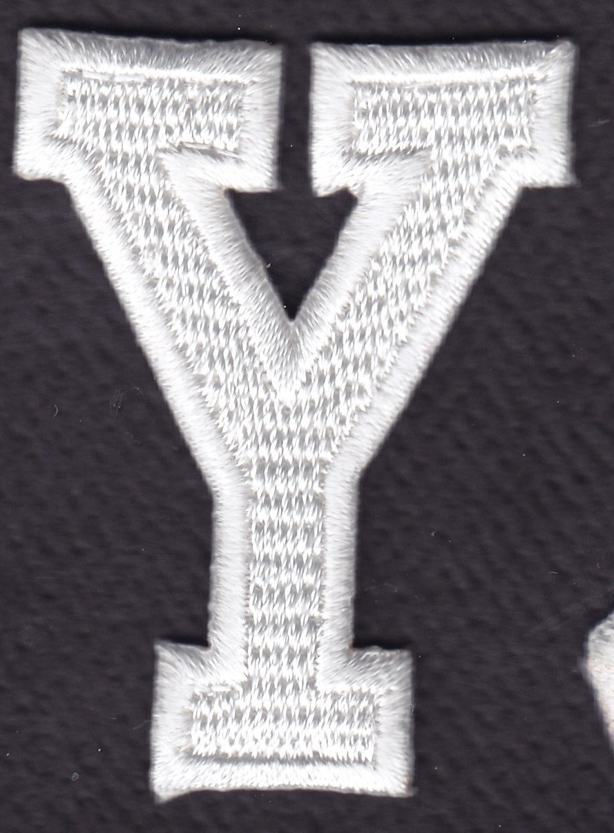 WHITE BLOCK LETTER "Y" (1 7/8") - Iron On Embroidered Applique Patch | eBay