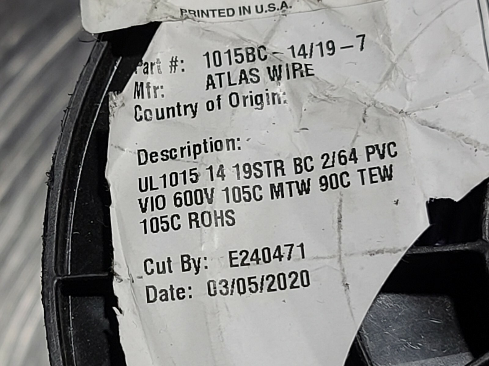 Atlas Wire #14awg 19Str BC-5W2/1015/1230 PVC Hook-up Wire Cable Violet ...