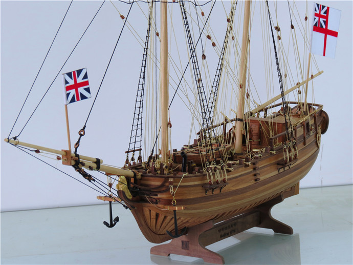 Halifax 1770 Scale 1/50 L 24.8" full Cherry rib kit wooden model ship ...