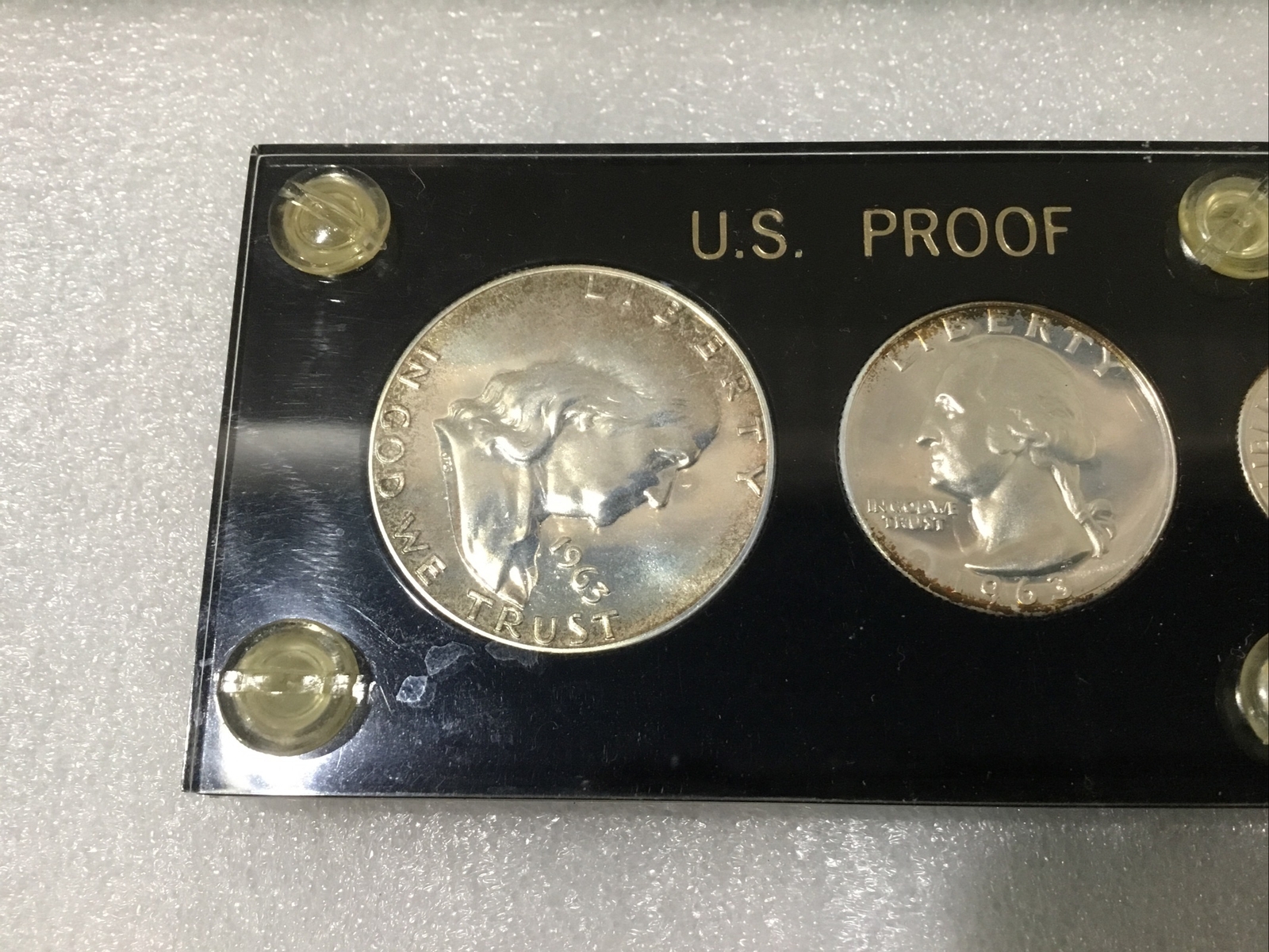 1963 PROOF SET - SILVER PROOF SET - CAPITOL PLASTIC HOLDER - FRANKLIN ...