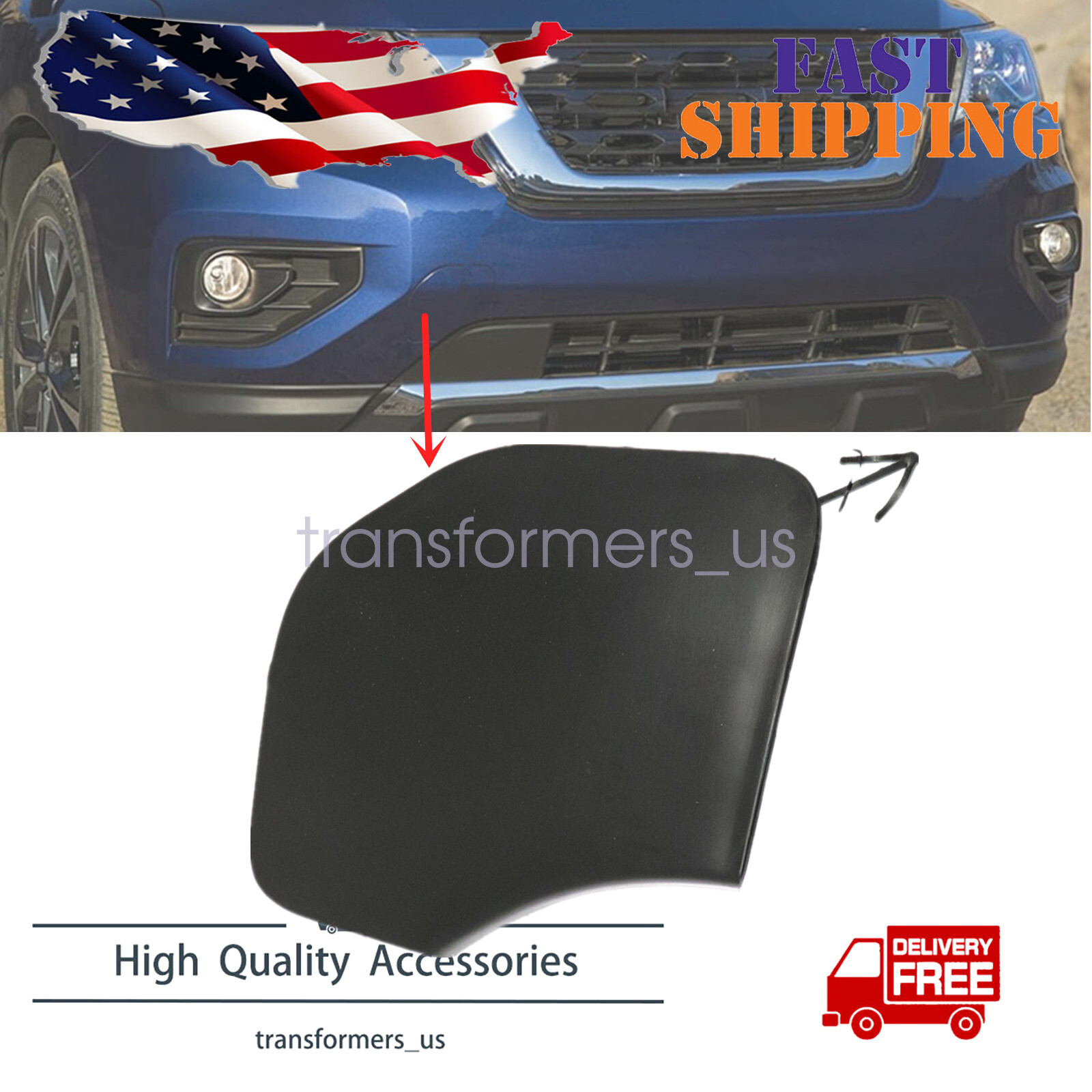 Front Bumper Tow Hook Cover Cap For Nissan Pathfinder 2016-2021 622A0 ...
