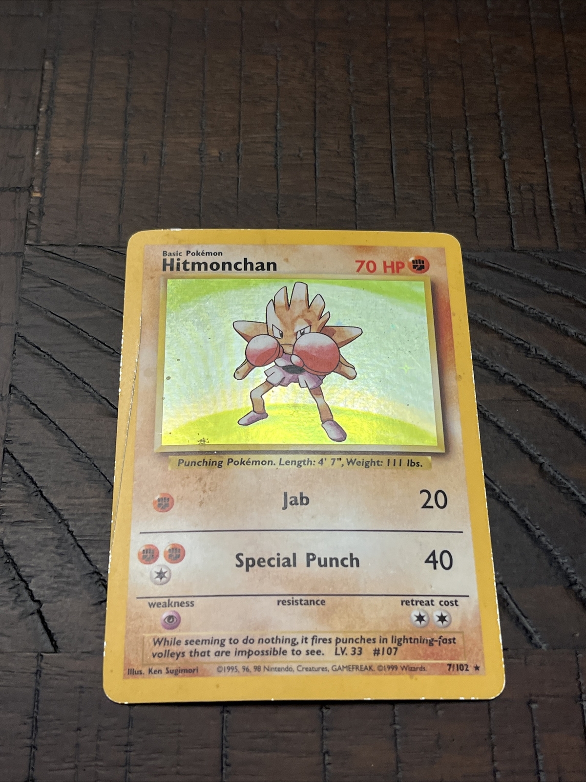 Pokémon TCG Hitmonchan Base Set 7/102 Holo Unlimited Holo Rare | eBay