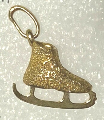 9 ct brushed gold ice skating gold pendant | eBay UK