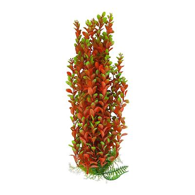 Orange & Green Aquarium Plant with Base 16 Inch Fish Tank Decoration ...
