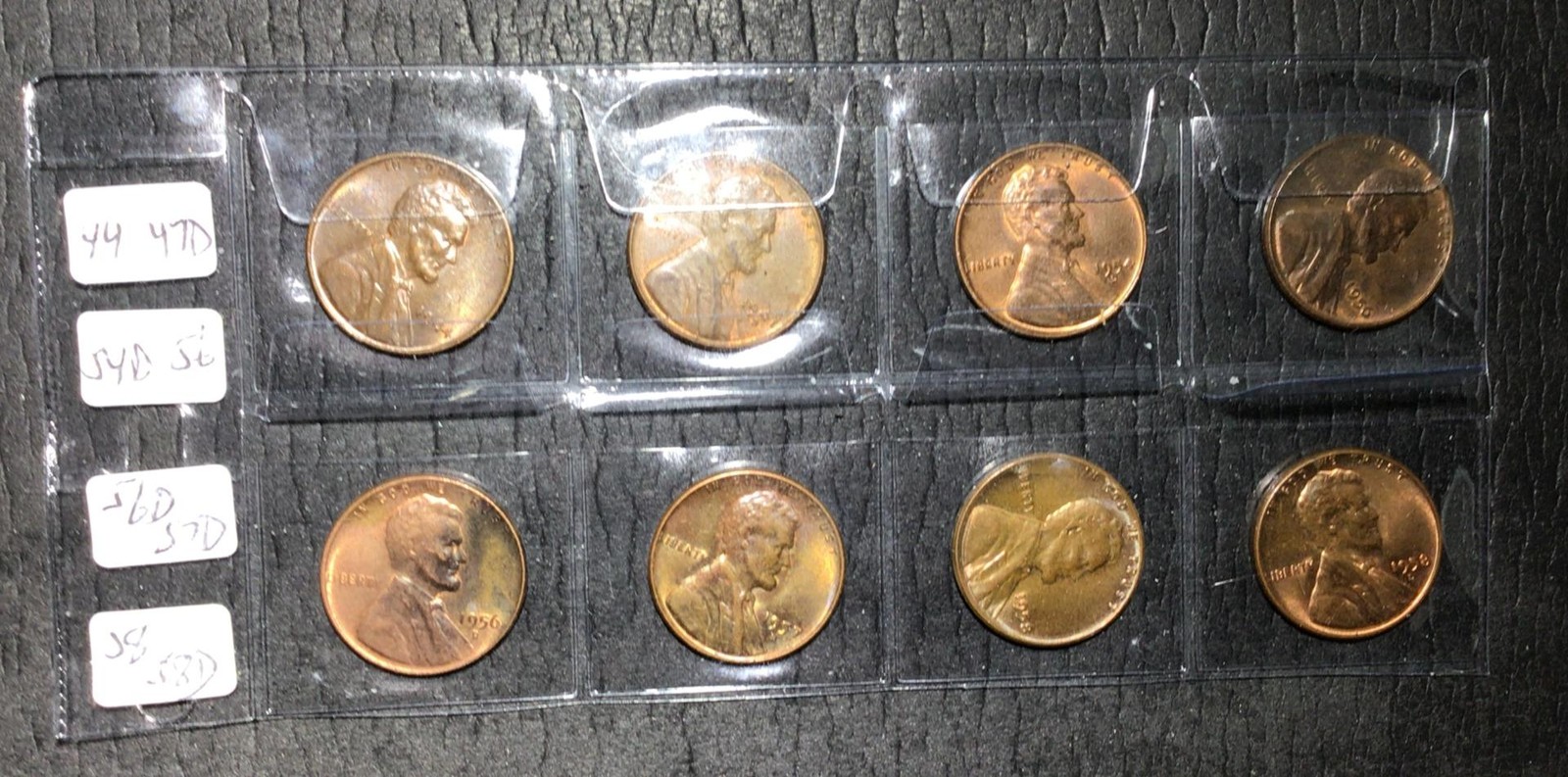 1944 47D 54D 56 56D 57D 58 & 58D Uncirculated LINCOLN Cents! "RED ...