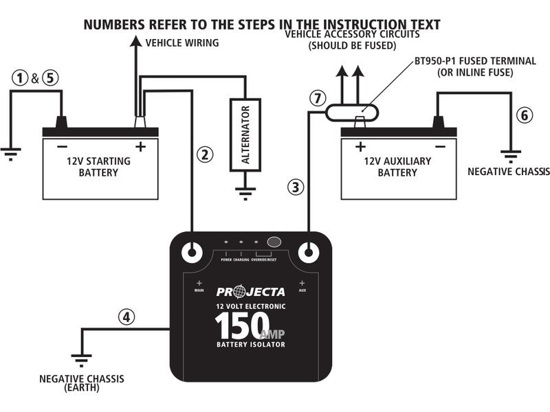 PROJECTA DBC150 12V 150A DUAL BATTERY SYSTEM ISOLATOR DEEP CYCLE AGM ...