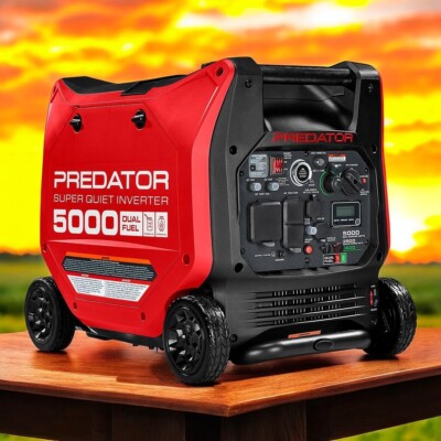 Predator 5000 Watt Inverter Generator Dual Fuel W/ Remote Start Camping ...