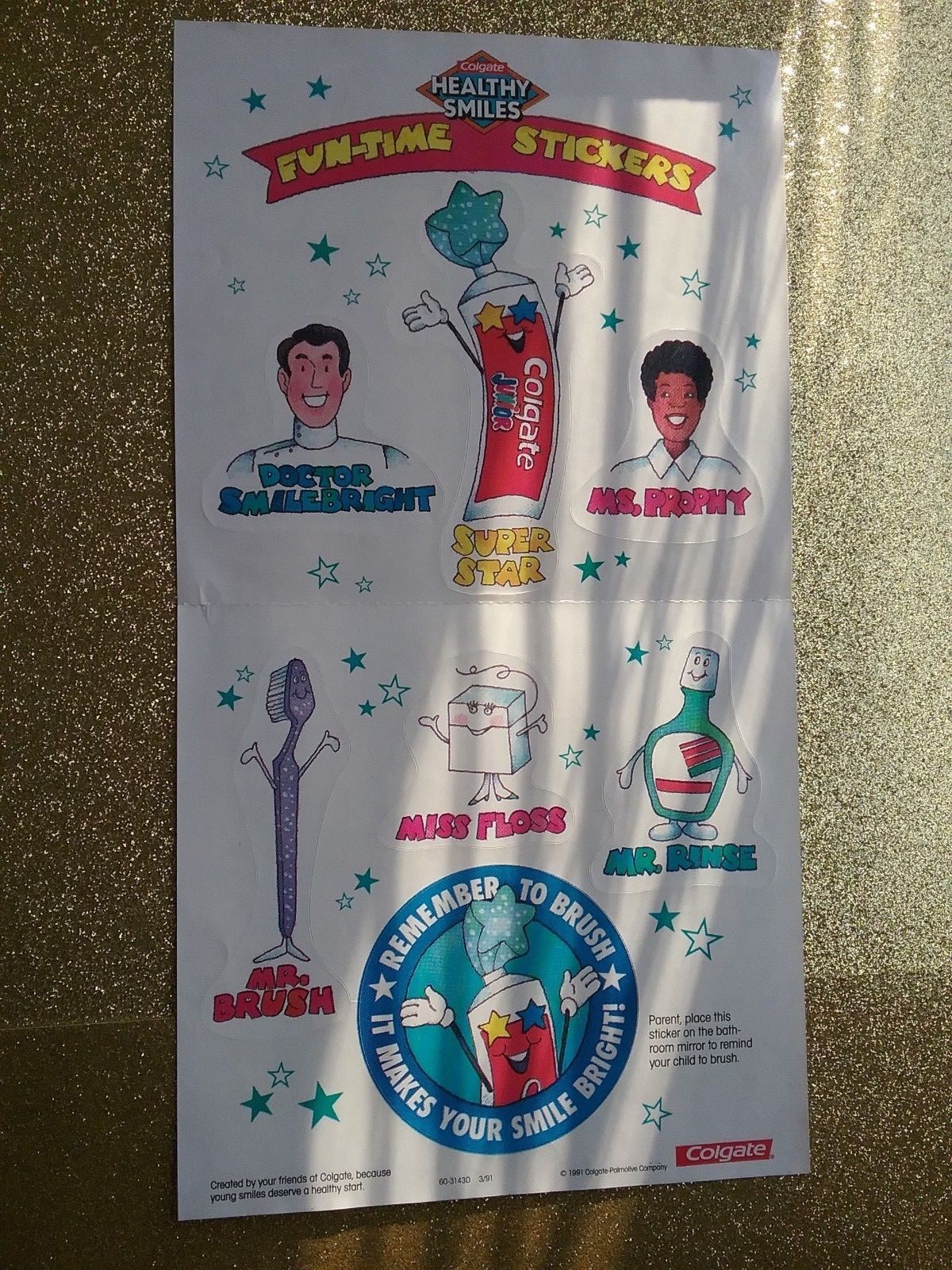 COLGATE FUN-TIME STICKERS FROM 1991 (RARE/HTF) | eBay
