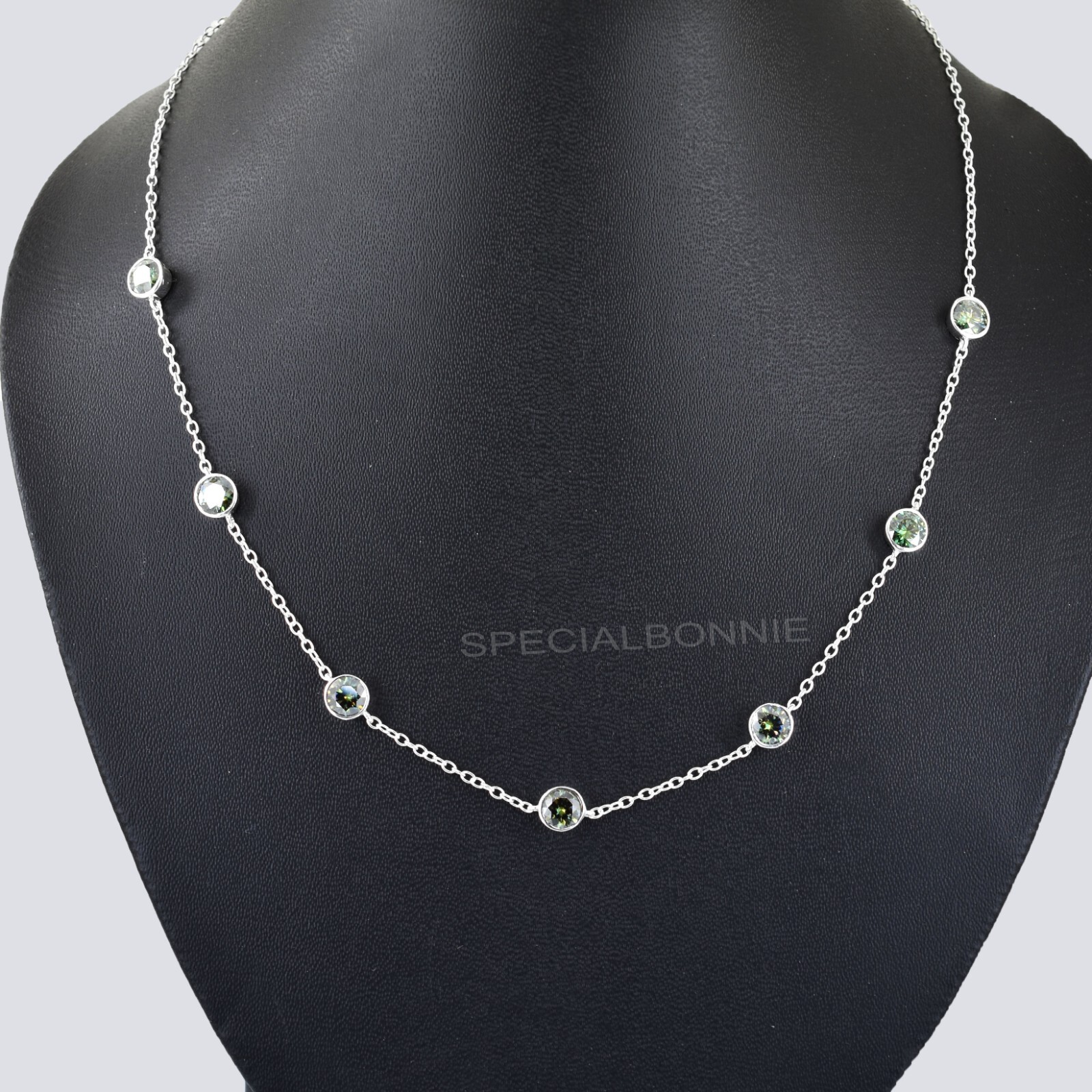 3.40 Ct Elegant Blue Diamond Chain Necklace In 925 Silver | eBay