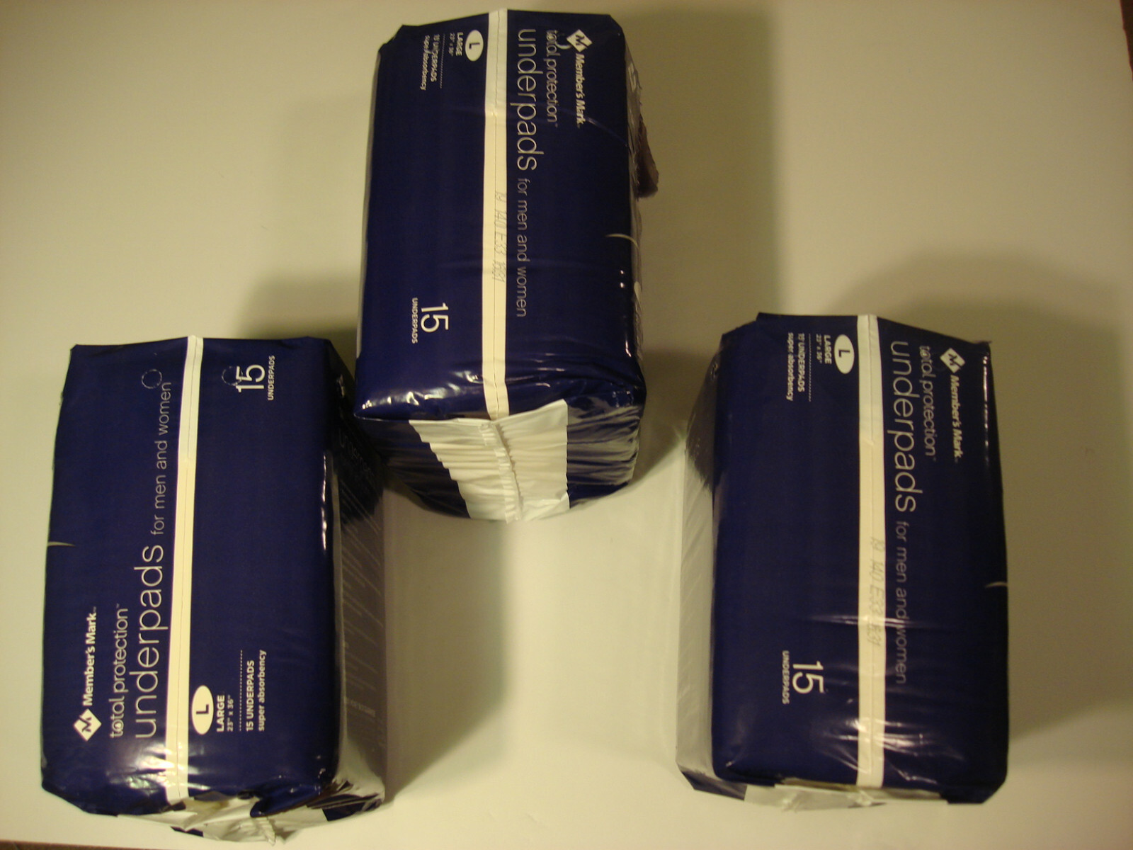 LOT of 3 Member’s Mark Total Protection Underpads Men/Women 23"x36 ...