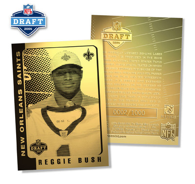 REGGIE BUSH 2006 Officially Licensed Ltd. NFL 23K GOLD ROOKIE CARD *Lot ...