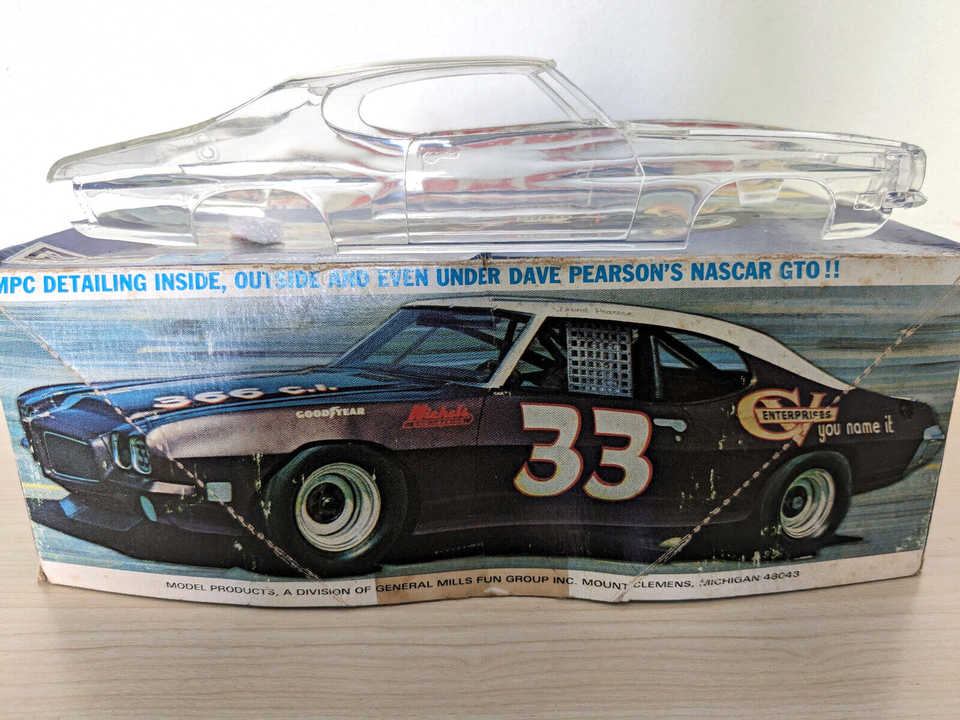 RARE! ORIGINAL VINTAGE MPC PEARSON NASCAR GTO "CLEAR-BODY" KIT *SEALED ...