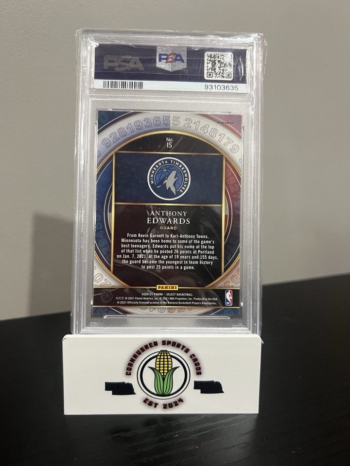 2020 Anthony Edwards Select Numbers Silver Rookie PSA 10 | eBay