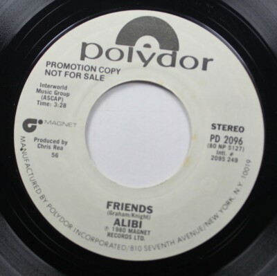 Rock Promo Nm! 45 Alibi - Friends / Friends On Polydor | eBay