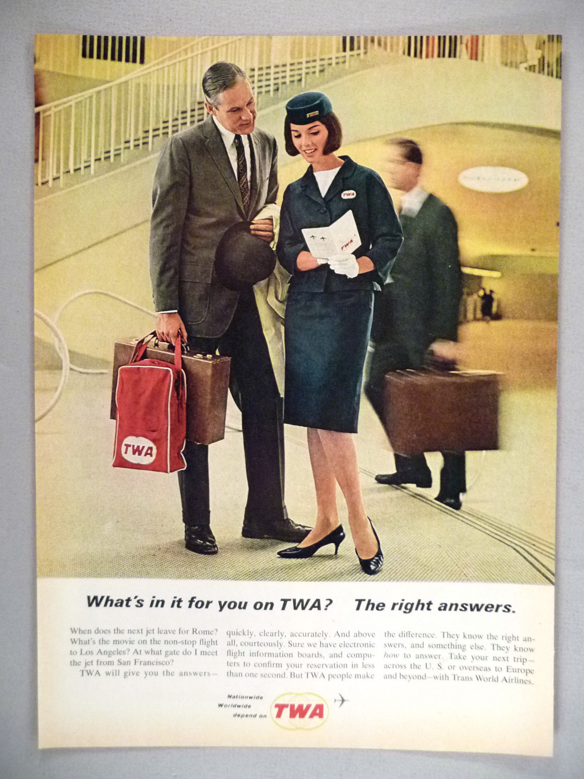 TWA Trans World Airline PRINT AD - 1964 ~~ stewardess | eBay