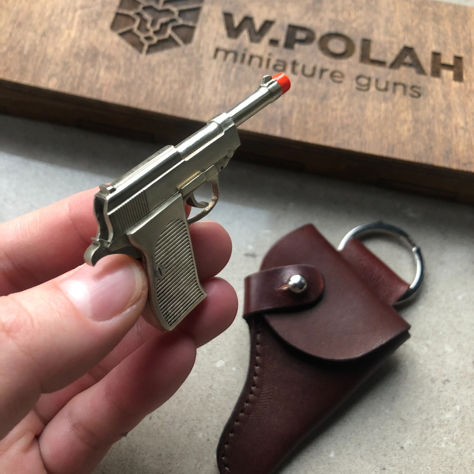 Gun keychain Walther P38 Cap gun Mini pistol Mini gun Fob gun Miniature ...