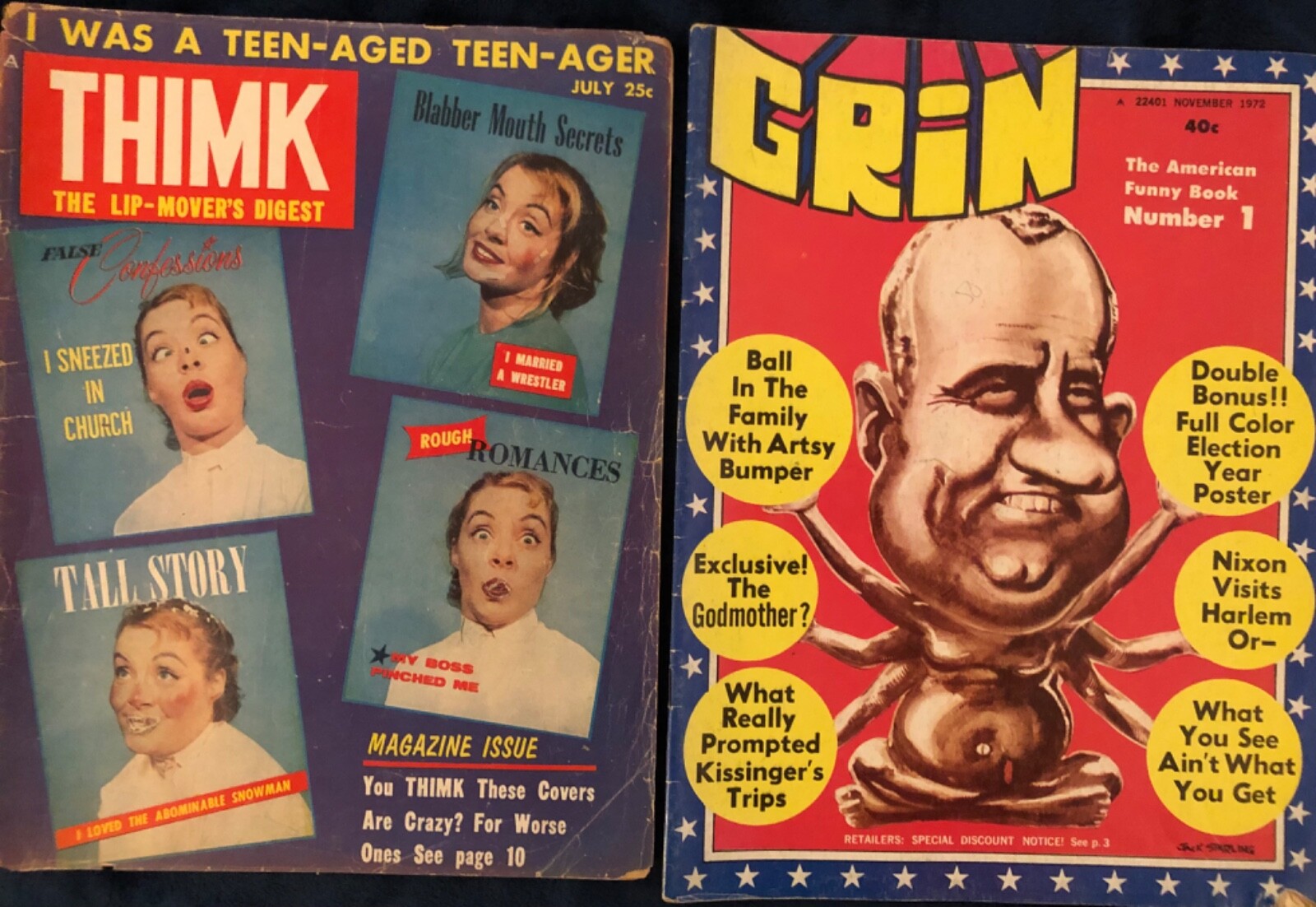 THIMK MAGAZINE 7/58 + GRIN MAGAZINE 11/72! | eBay