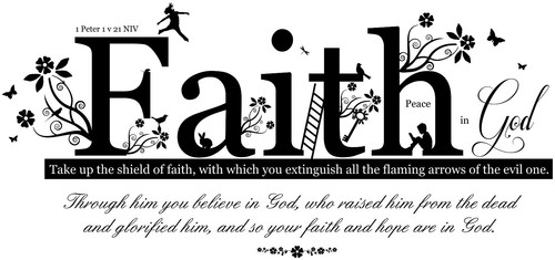 1 Peter 1 v 21 Christian Bible Verse Quote, Vinyl Wall Art Sticker ...