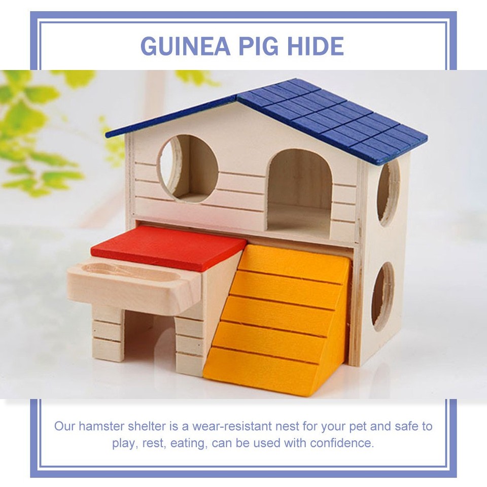 Small Pet Hut Hamster Castle Hamsters House Wooden Mini Castle Rat Cage ...