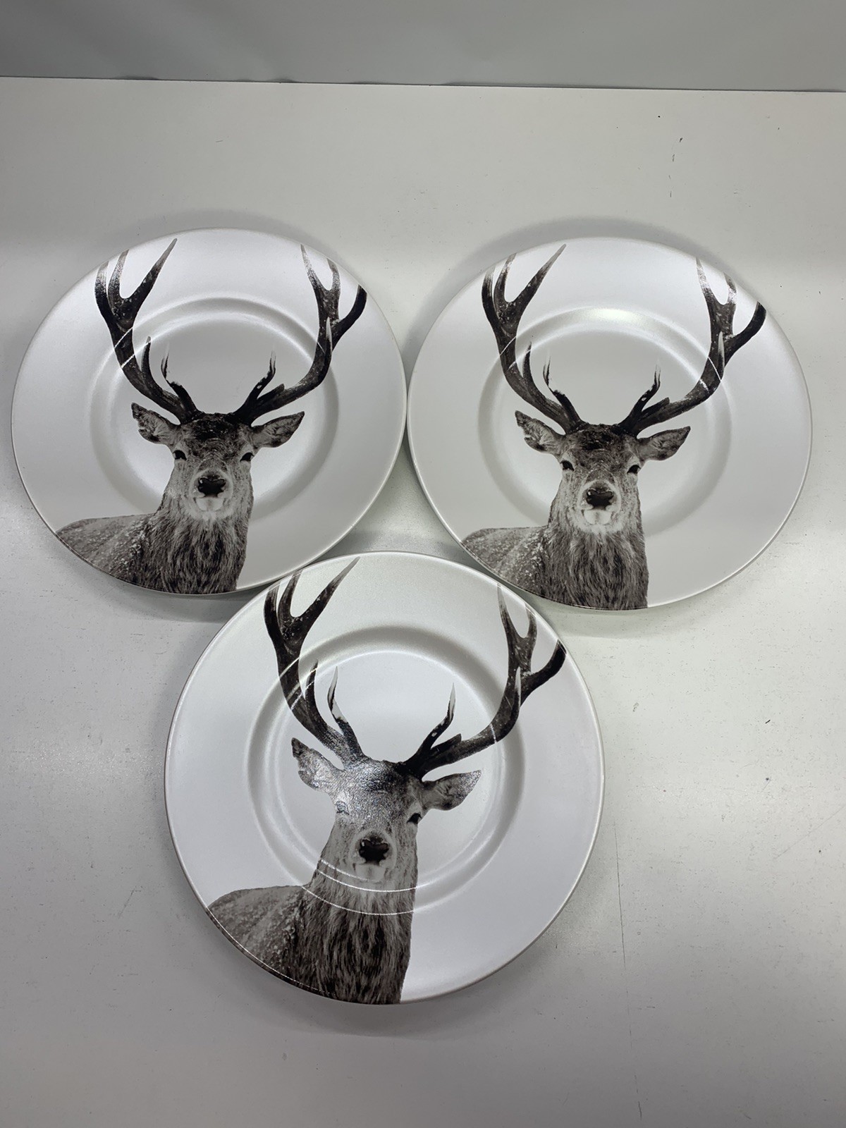 PIER 1 imports DEER STAG plate Decorative Holiday, Snow Forest Winter ...