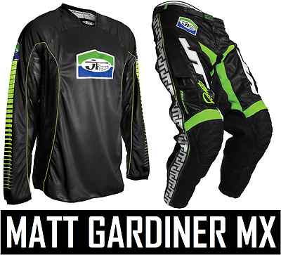JT RACING CLASSICK MOTOCROSS MX KIT PANTS JERSEY BLACK GREEN RETRO EVO ...