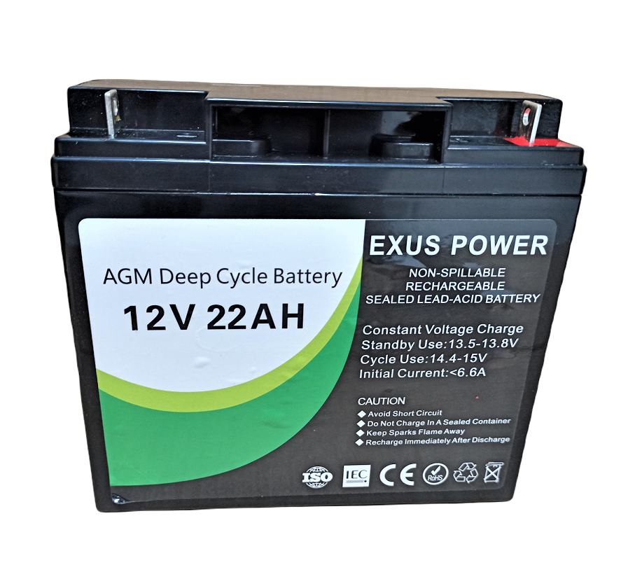 12V 22Ah AGM Deep Cycle Battery rechargeable SLA Sealed Buggy > 17Ah ...