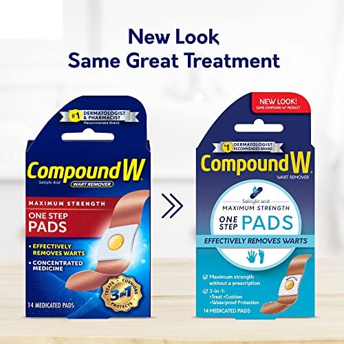 Wart Remover Maximum Strength One Step Pads, 14 Medicated Pads ...