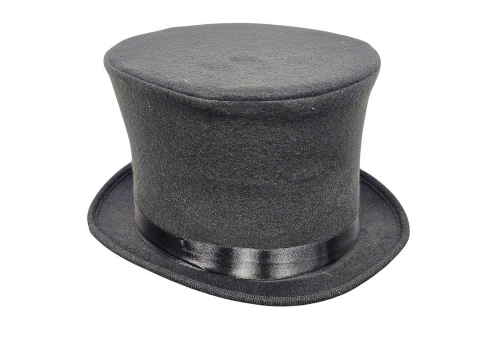 Mens Black Top Hat Tophat Topper Coachman One Size Elastic Adjustable ...