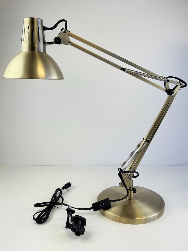 Metal Desk Lamp Multi-Angle Adjustable Goose Neck Architect Swing Arm ...