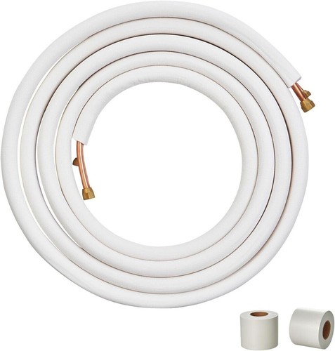 JMF 1/4"X 1/2" x 25 ft Insulated Copper Tubing AC mini Split Ductless ...