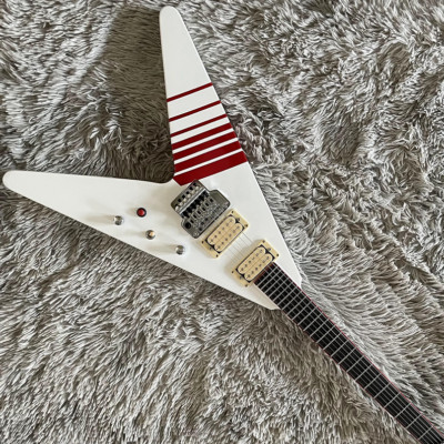 Custom KV2 V Buckethead Flying V Electric Guitar Tremolo Bridge White ...