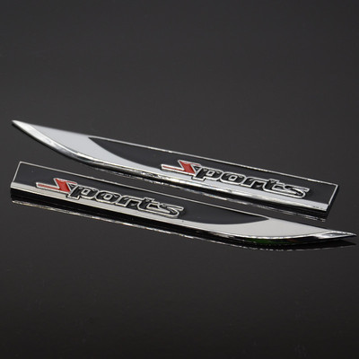 Metal Car Sticker Emblem Badge Decal Car Body Fender Black Sports Blade ...
