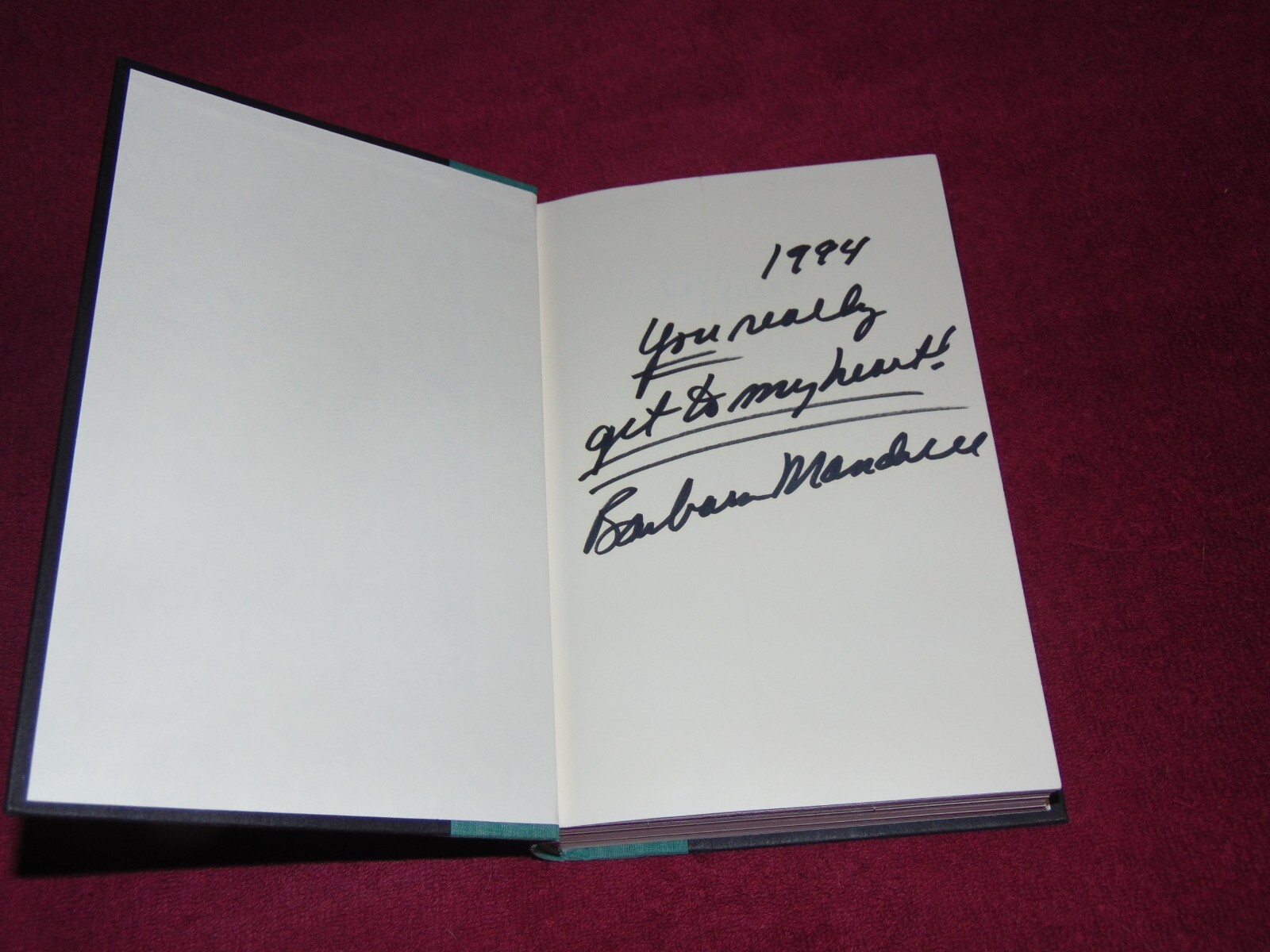 SIGNED 1990 1st/1st HB BOOK: "GET TO THE HEART - MY STORY" BARBARA ...