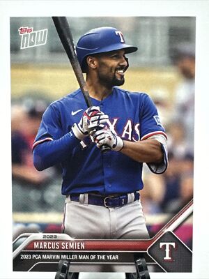 '23 MLB TOPPS NOW PCA Marvin Miller Man of the Yr -Marcus Semien PCA-2 Rangers | eBay