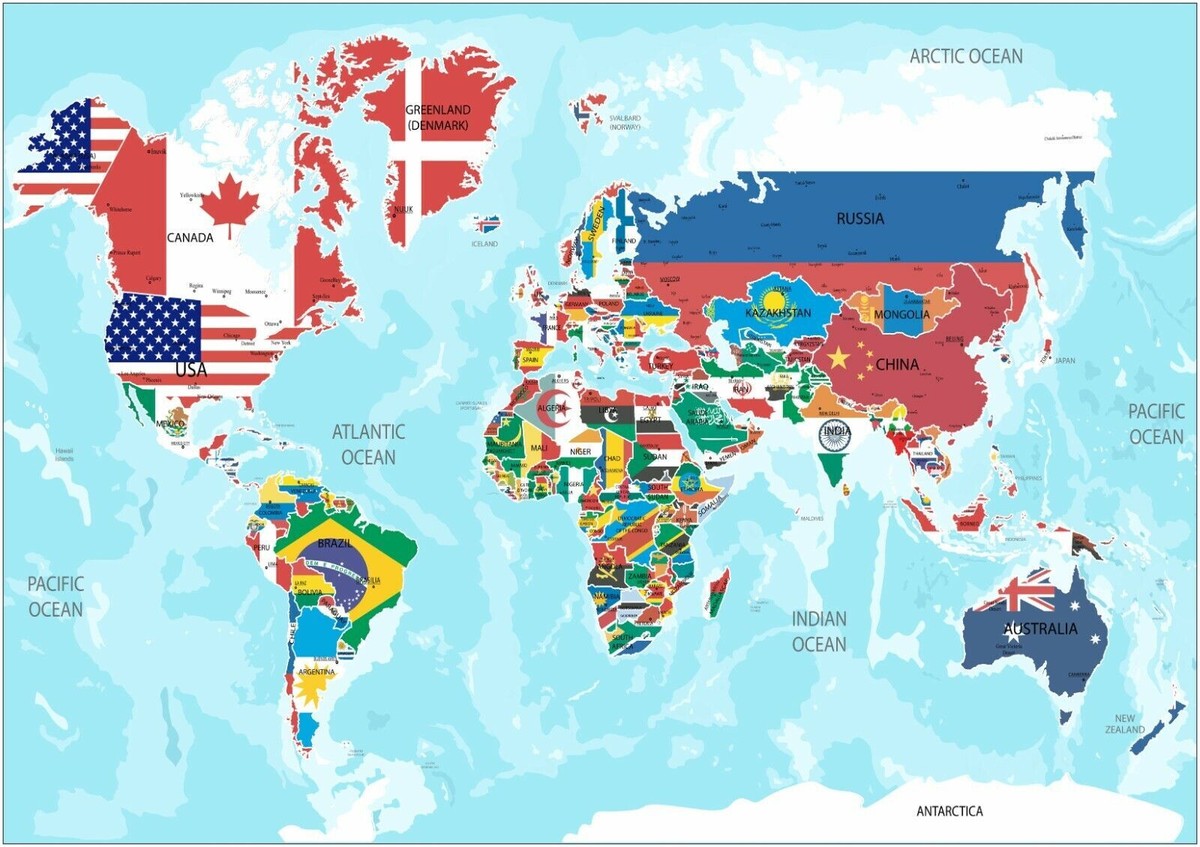 World Flags Map Map Of The World National Flag