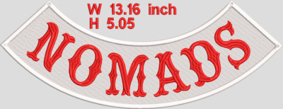 Nomads Rocker Motorcycle Club Embroidered 1 patch (W 13.16 X H 5.05) | eBay