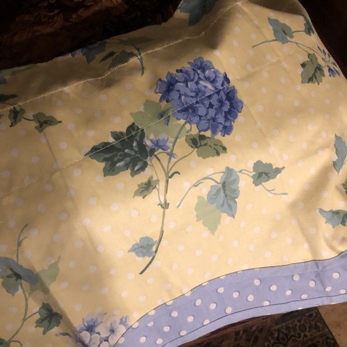 Waverly Blossom Hill Hydrangea blue yellow dots floral valance USA 76 ...