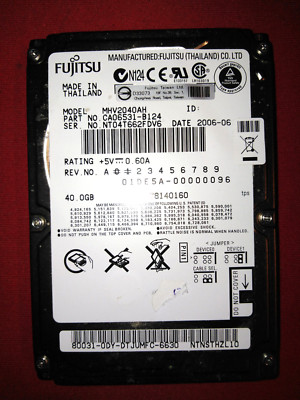 Fujitsu MHV2040AH 2.5" IDE/PATA 40GB Hard Drive (Used) 2006 | eBay