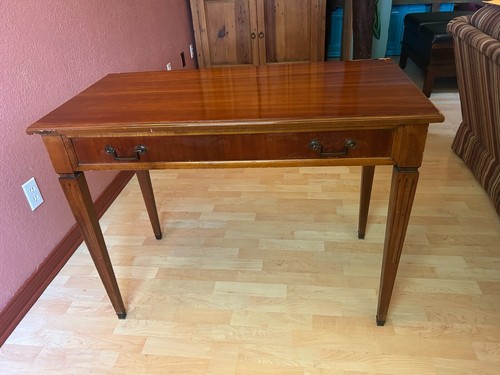 1930s Art Deco Console Table – Antique Extensole Hickory Mahogany Inlay ...