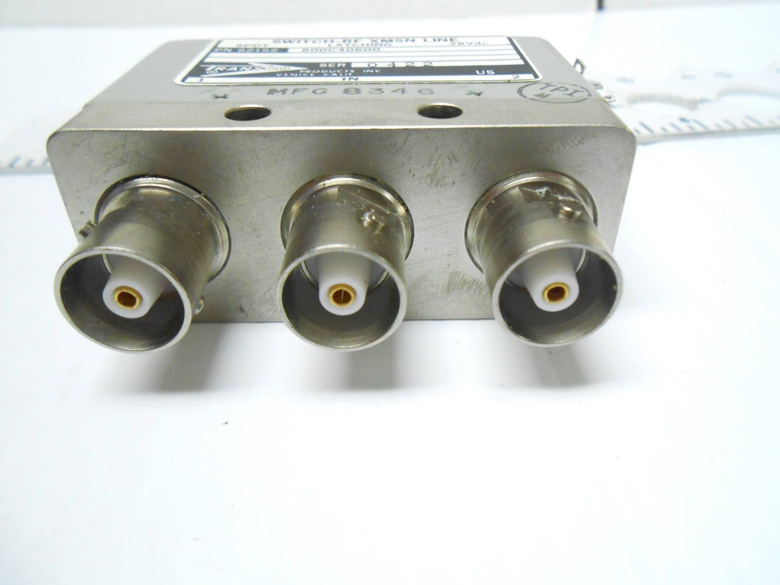 800C40600 TRANSCO RF SWITCH 20-250 MHZ/ 28 VDC/ 3 TURRET TERMINAL NEW ...