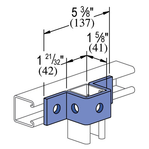 Unistrut P1047-EG, 1-5/8" Channel, Steel, 5-Hole, U-Shape, Channel ...