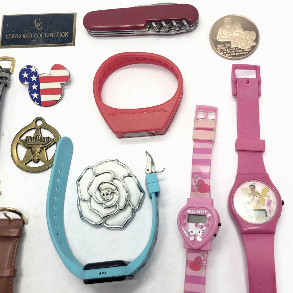 15 Mix Lot Watches Wrist Watch Pins Medallions Estate Drawer • Untested ...