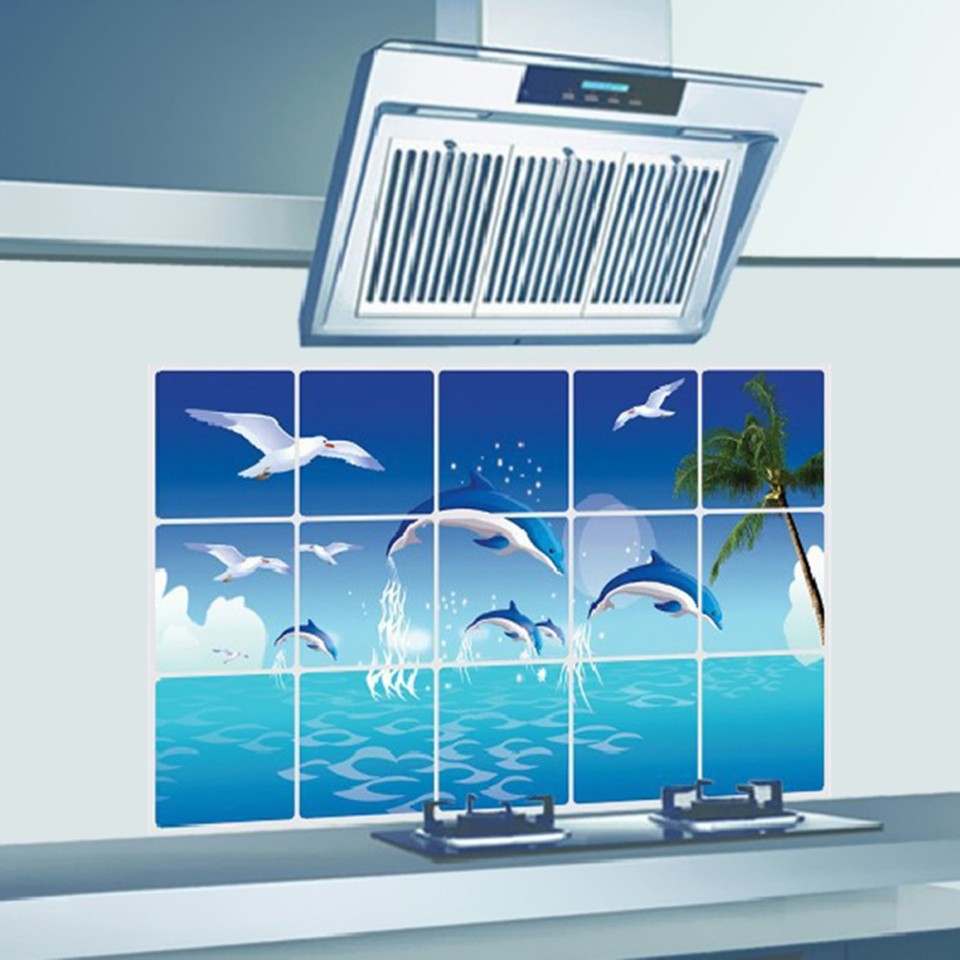 Clear Oil Proof Kitchen Sticker Stickers Ocean Wall Decals Oil-proof ...