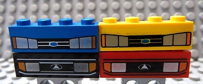 LEGO Car Truck Van Car Front with Headlight Pattern Lot of 4 as Shown ...
