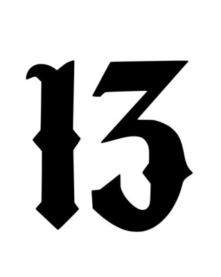 Number 13 Thirteen Vinyl Sticker Decal Choppers Biker - Choose Size ...