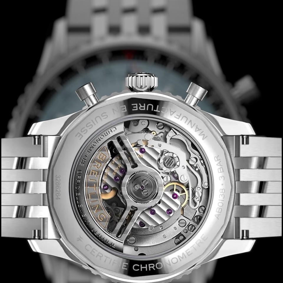 Ice Blue Chronograph AB0138241C1A1 Breitling B01 Navitimer 43mm Steel ...