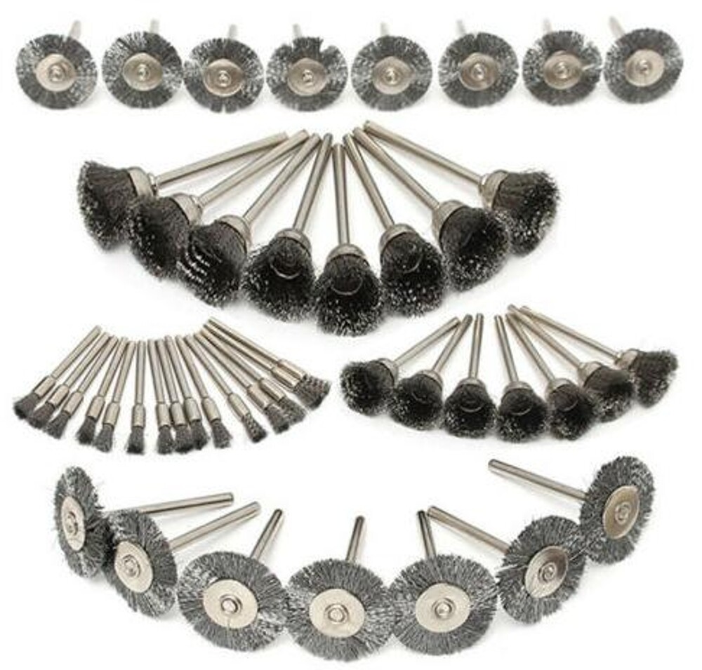 45pc Stainless Steel Wire Brush Set Dremel Tool Rotary Die Grinder ...