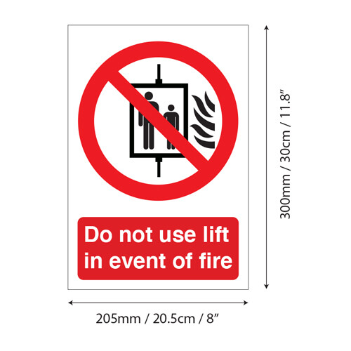 Do Not Use Lift in Event of Fire Health and Safety Sign Sticker Safety ...
